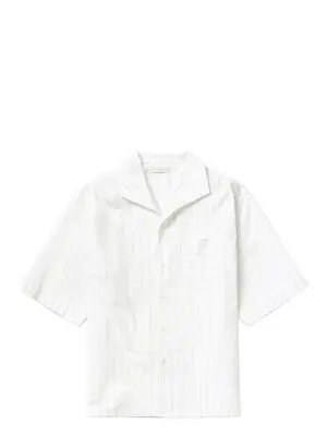 1989 STUDIO Wihite Striped Bowling Shirt - White