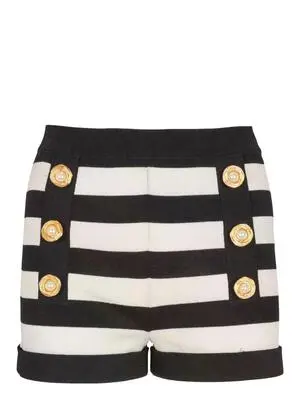Balmain Matiniere Striped Shorts - Black