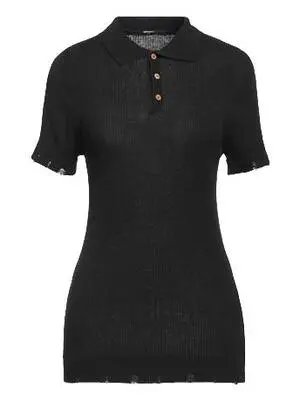 TAKESHY KUROSAWA Polo Shirt In Cotton And Acrylic - Black