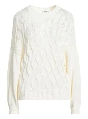 Peserico Cable-knit Crewneck Sweater - White