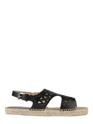 BALDININI Leather Espadrille Sandals Black