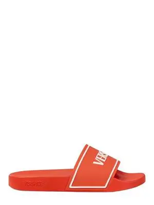 Versace Versace Logo-Embossed Slides Orange