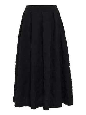 THEO THE LABEL Calypso Pleated Midi Skirt - Black