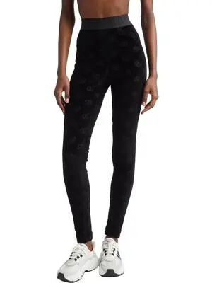 Dolce & Gabbana Logo Jacquard Chenille Leggings - Nero
