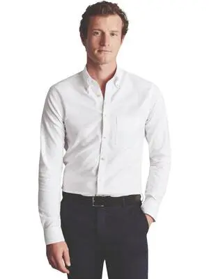 CHARLES TYRWHITT Non-iron Stretch Oxford Shirt - White