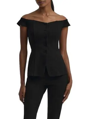 FAVORITE DAUGHTER Favorite Daughter Off-The-Shoulder Peplum Top