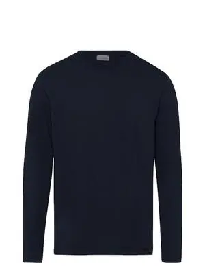 Hanro Living Cotton Crew Neck Top - Deep Navy
