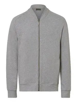 Hanro Living Cotton Zip-up Varsity Jacket - Grey Melange