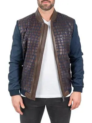 MACEOO Maceoo Mixed Media Leather Jacket