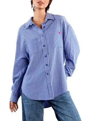 BILLY T Maybe Tomorrow' Striped Shirt - Nice Blue Stripe