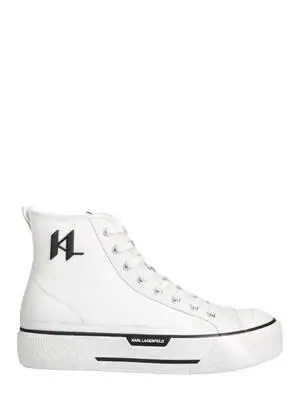 Karl Lagerfeld Leather High-top Sneakers - White