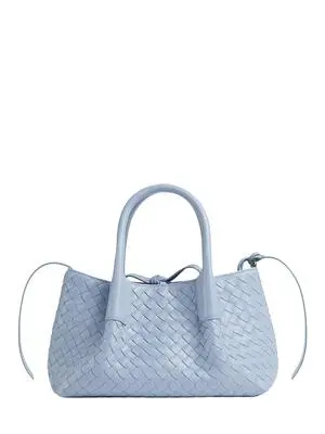 Bottega Veneta Bottega Veneta Small Pinacoteca Tote Bag Silver