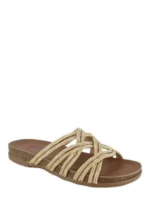 NATIONAL COMFORT Pontevedra Slide Sandal - Natural Fabric