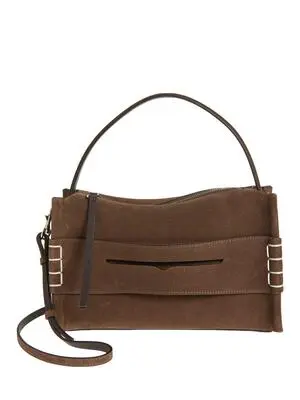 JW Anderson Loafer Suede Top Handle Bag - 600 Brown