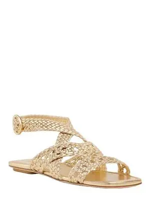 STUART WEITZMAN Stuart Weitzman Thea Braided Sandals Golden