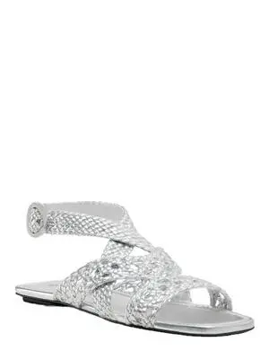STUART WEITZMAN Thea Braided Sandals - Silver