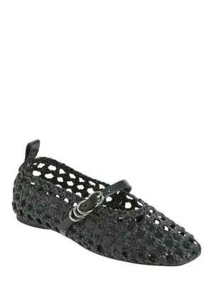Rag & Bone Spire Woven Mary Jane Flat - Black