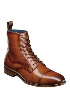 STACY ADAMS Stacy Adams Henry Cap Toe Boots Tan