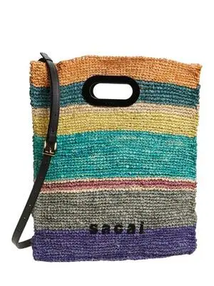 Sacai Medium Raffia Shopper Bag - Multicolored