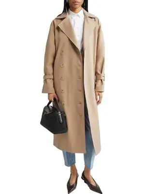 TOTEME Signature Water Repellent Trench Coat - Khaki