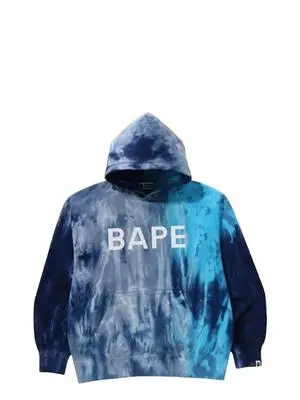 A BATHING APE Ice Dye Relaxed Fit Pullover Hoodie - Blue