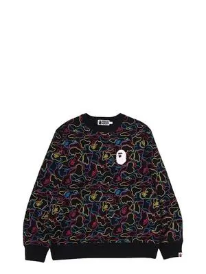 A BATHING APE Neon Camo Crewneck Sweatshirt - Multicolor