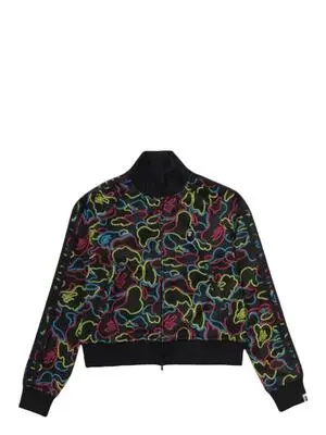 A BATHING APE Neon Camo Jacquard Track Jacket - Multicolor