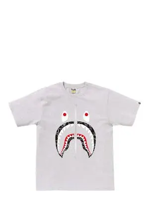 A BATHING APE Neon Camo Shark Tee Shirt - Gray