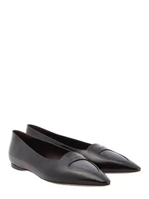 THE ROW Viv Leather Ballet Flats - Black