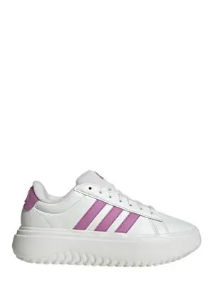 Adidas Grand Court Platform Sneakers - Core White/preloved Purple