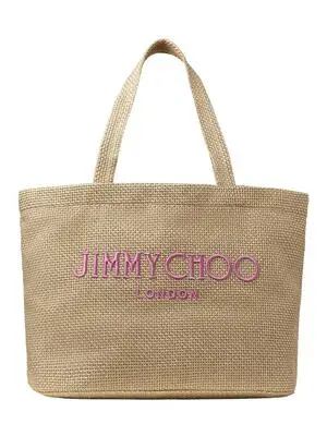 JIMMY CHOO Beach Tote - Gold/fuchsia/light Gold