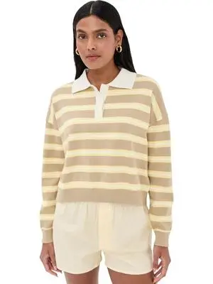 LE BOP Striped Polo - Almond Stripe