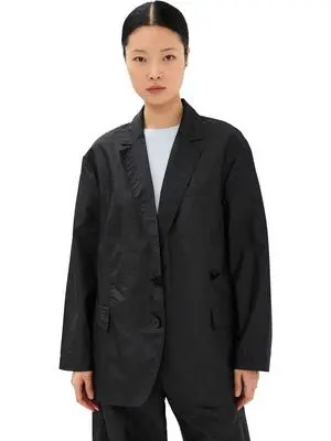 Tibi Crispy Nylon Liam Blazer - Black