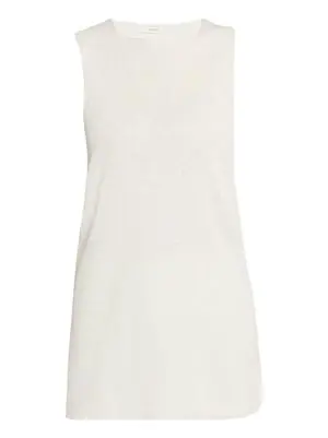 THE ROW Jaylen Linen Sleeveless Tunic Top - White