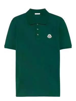 Moncler Stripe-detail Piqué Polo Shirt - Green