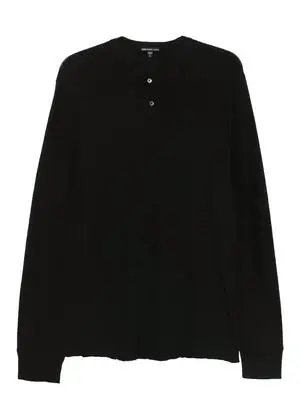 JAMES PERSE Jersey Henley T-shirt - Black