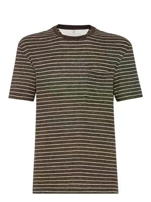 Brunello Cucinelli Striped T-shirt - Brown