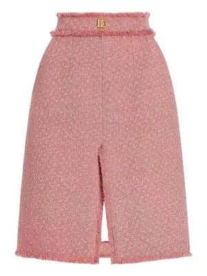 Dolce & Gabbana A-line Skirt With Fringed Edge - Pink