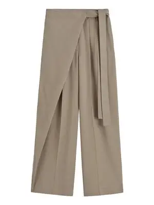 Cos Fluid Wrap-front Trousers - Beige