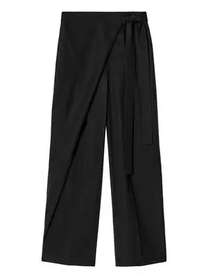 Cos Fluid Wrap-Front Trousers Black