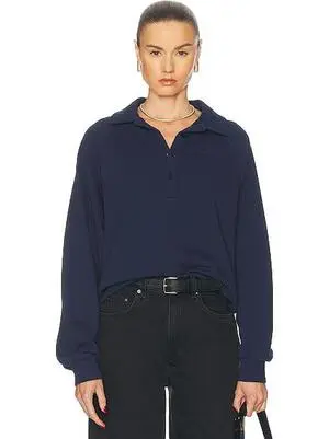 The Upside Collared Ele Polo Top - Navy