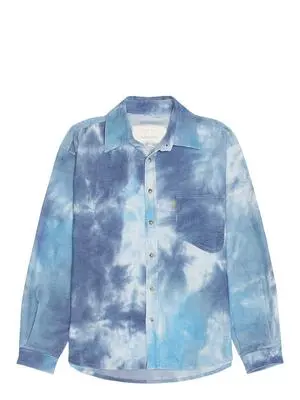 ERL Tie-dye Corduroy Overshirt In Baby - Blue