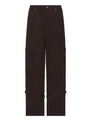 Off-White Overdyed Carpenter Pant - Chocolate & Red