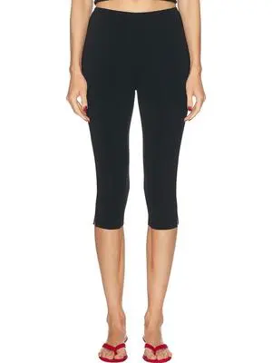 TOTEME Compact Knit Capri Trouser - Black