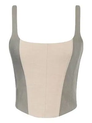 Patrizia Pepe Woven Crop Top - Grey