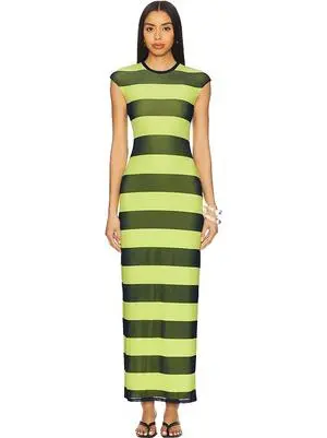 AFRM Cody Dress - Lime Rugby