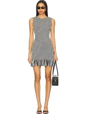 SIMONMILLER Smocked Mini Dress - Black & Macadamia Micro Stripe