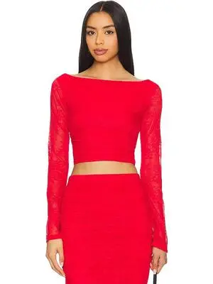 AFRM Noam Lace Top - Risky Red