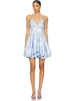 V. CHAPMAN Savannah Mini Dress - Chambray Blue Baroque