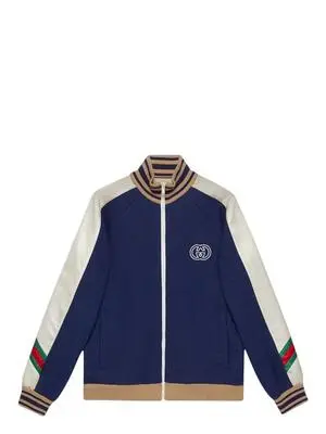 Gucci Wool Jersey Zip Jacket - Blue